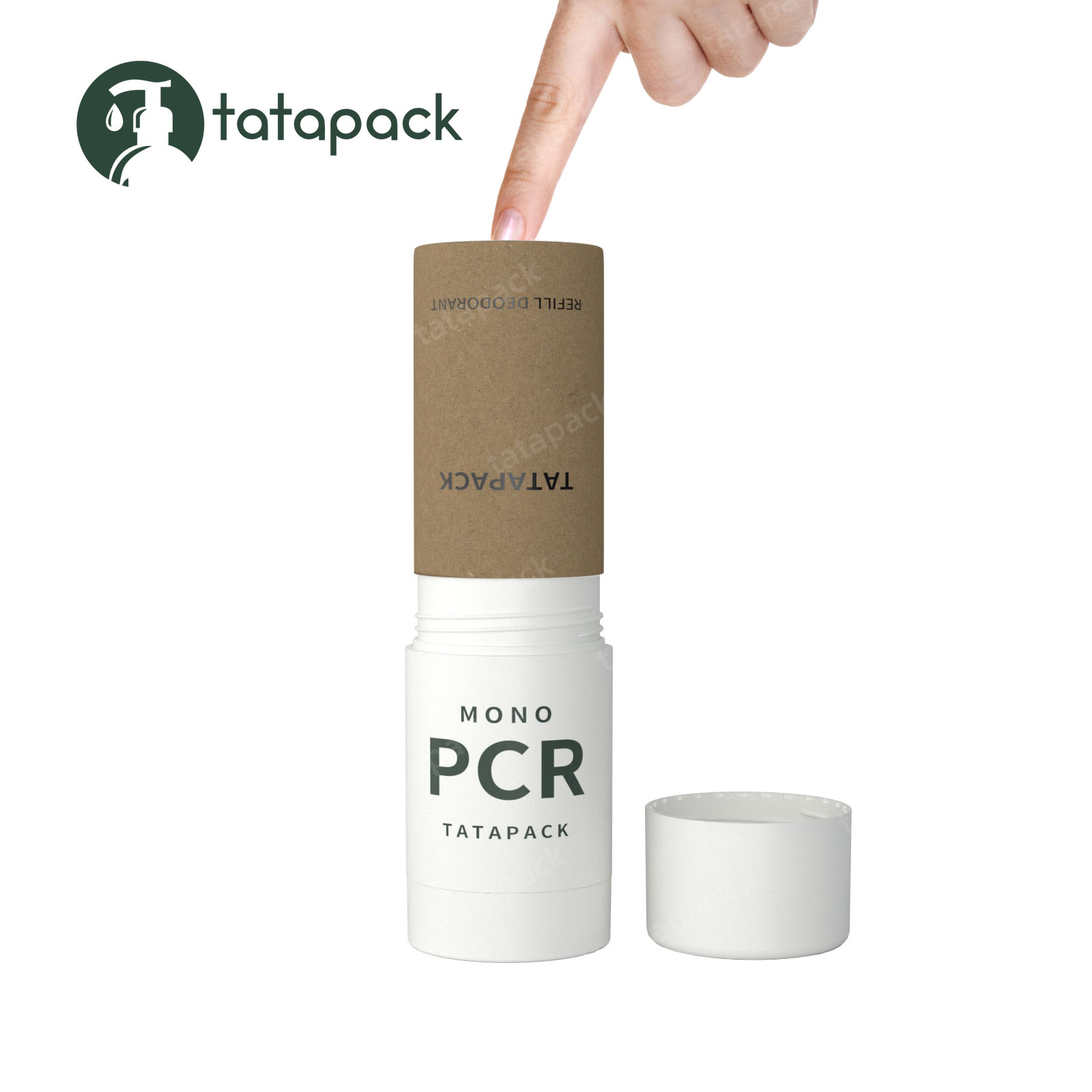 100% Cardboard Refillable 75ml Deodorant Container Body Balm Recycling ...